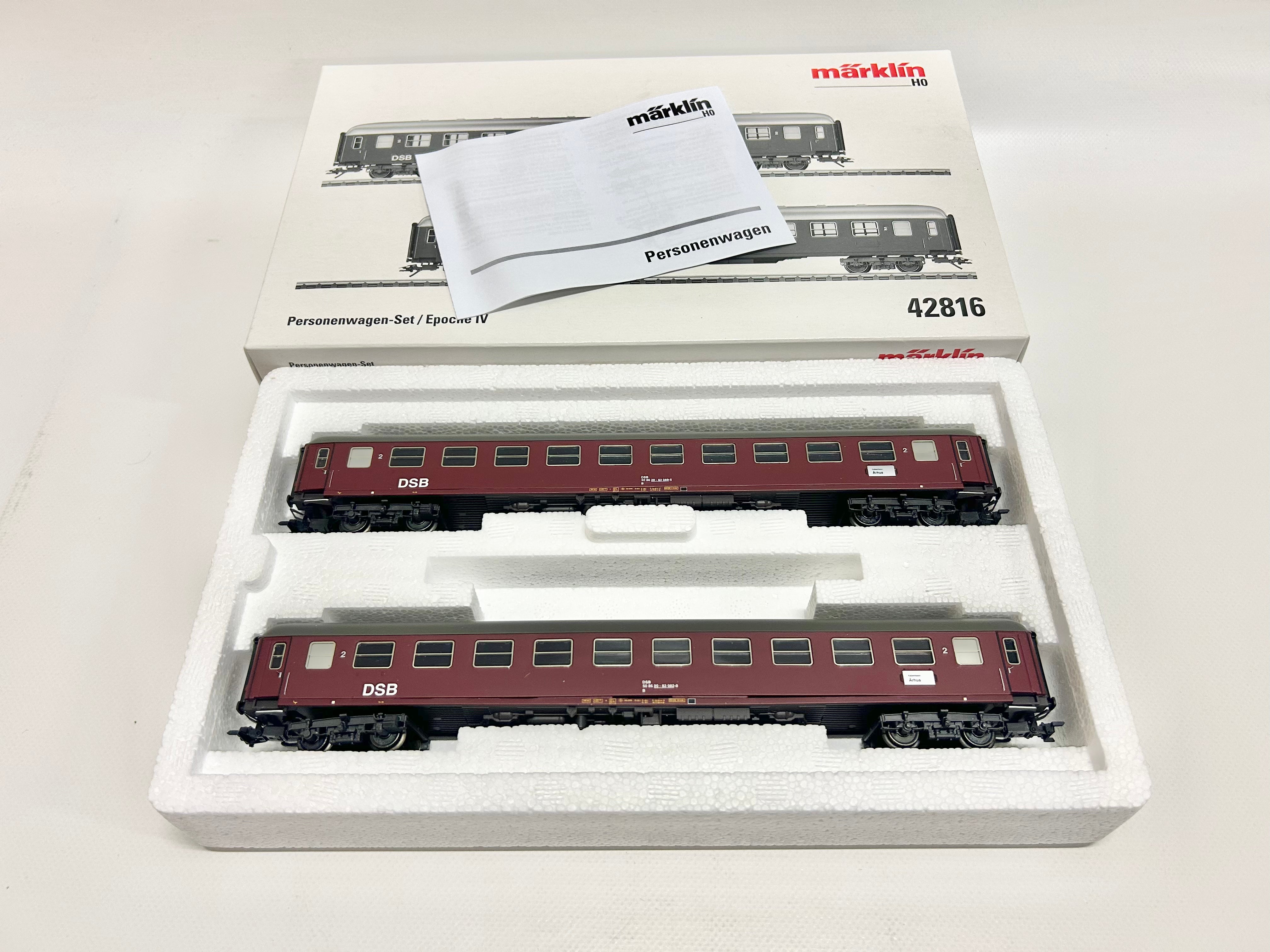 Märklin 42816 Wagen-Set Personenwagen Schnellzugwagen DSB AC H0 ...